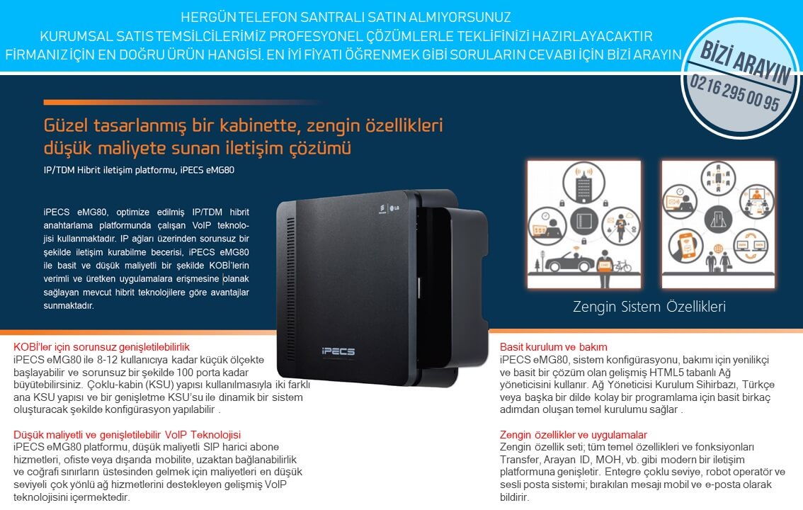 Ericsson LG iPECS eMG80 4/8 IP Telefon Santrali Fiyatı